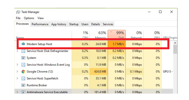 Fixed: Modern Setup Host At 100% Disk Usage or High CPU Usage[Updated 2020] - ISORIVER