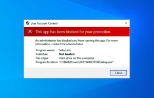 Fixed: This App has been Blocked for your Protection - Windows 10 - ISORIVER