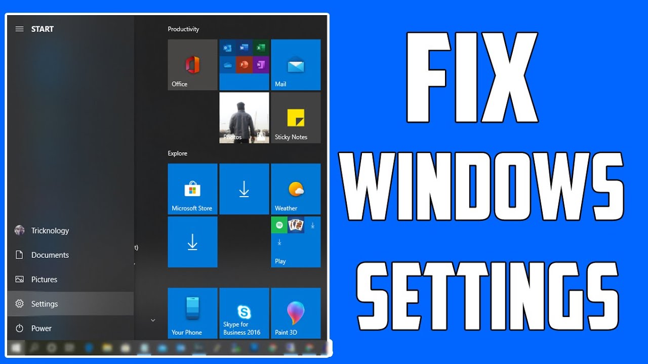 Fixed : Settings not found or Settings not Working Issue on Windows 10 ...