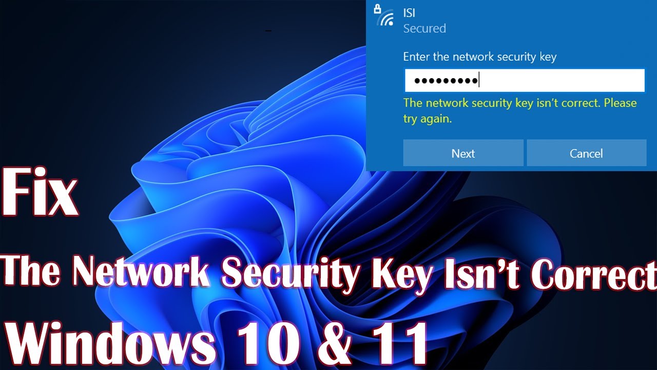 Fixed: The Network Security Key isn’t Correct on Windows - ISORIVER